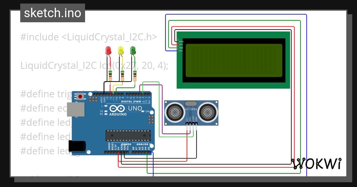 ALAN ULTRASONIC SENSOR (terserah aku) - Wokwi ESP32, STM32, Arduino Simulator