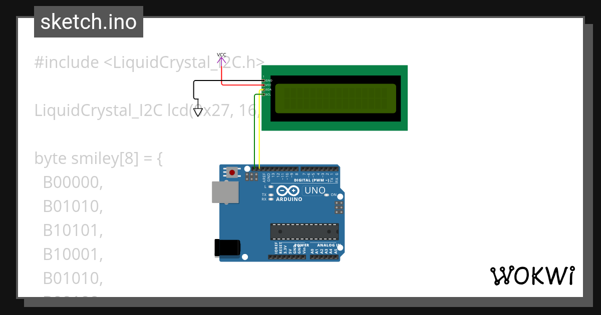 lcd character - Wokwi ESP32, STM32, Arduino Simulator