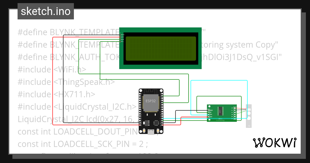 weight monitoring system - Wokwi ESP32, STM32, Arduino Simulator
