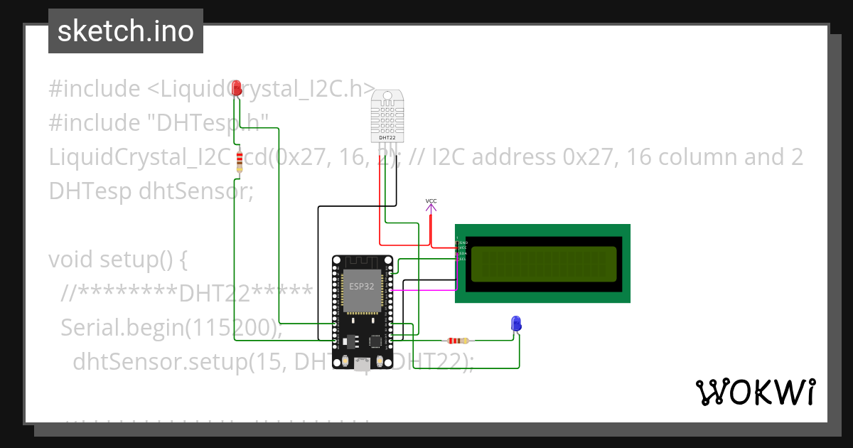 Lcd I2c Dht22 Ex32 Led Wokwi Esp32 Stm32 Arduino Simulator 9302