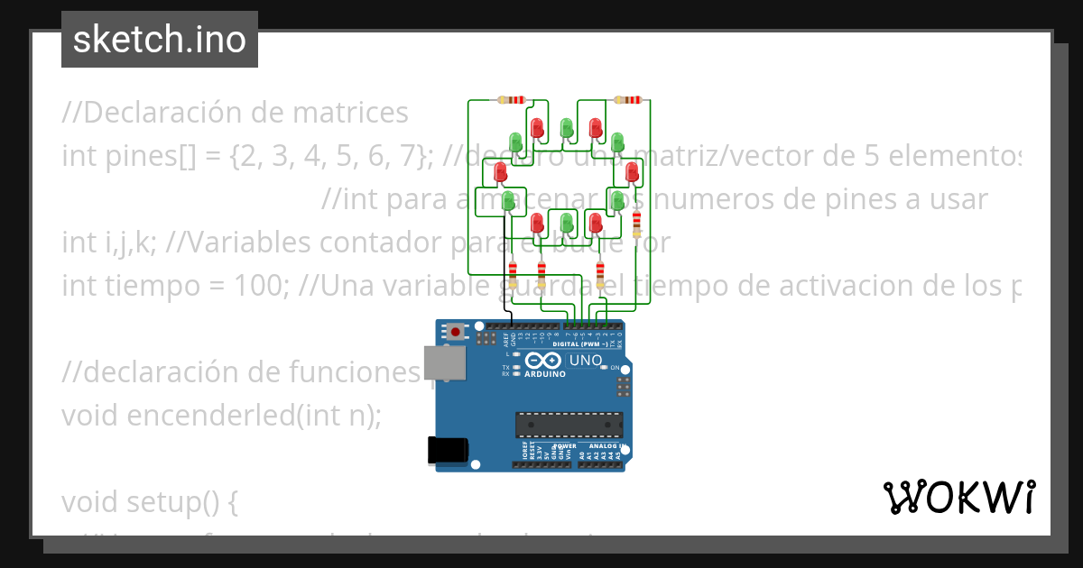 8.1. ENCENDER SECUENCIA DE LED - Wokwi ESP32, STM32, Arduino Simulator