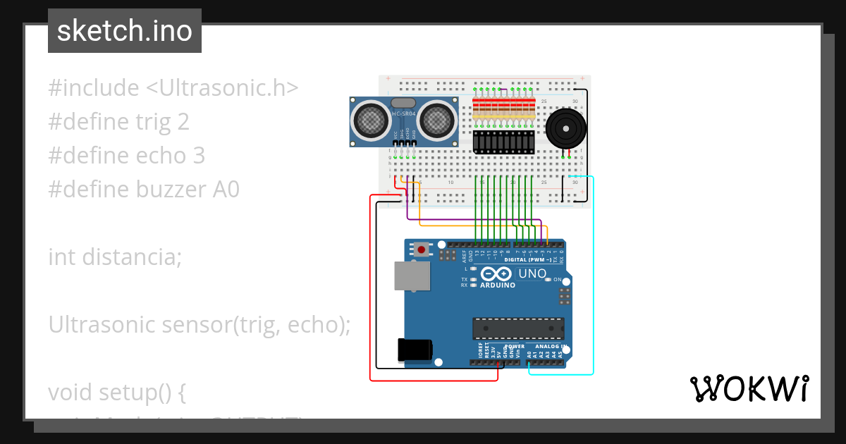 Sensor de estacionamento_barra gráfica - Wokwi ESP32, STM32, Arduino Simulator