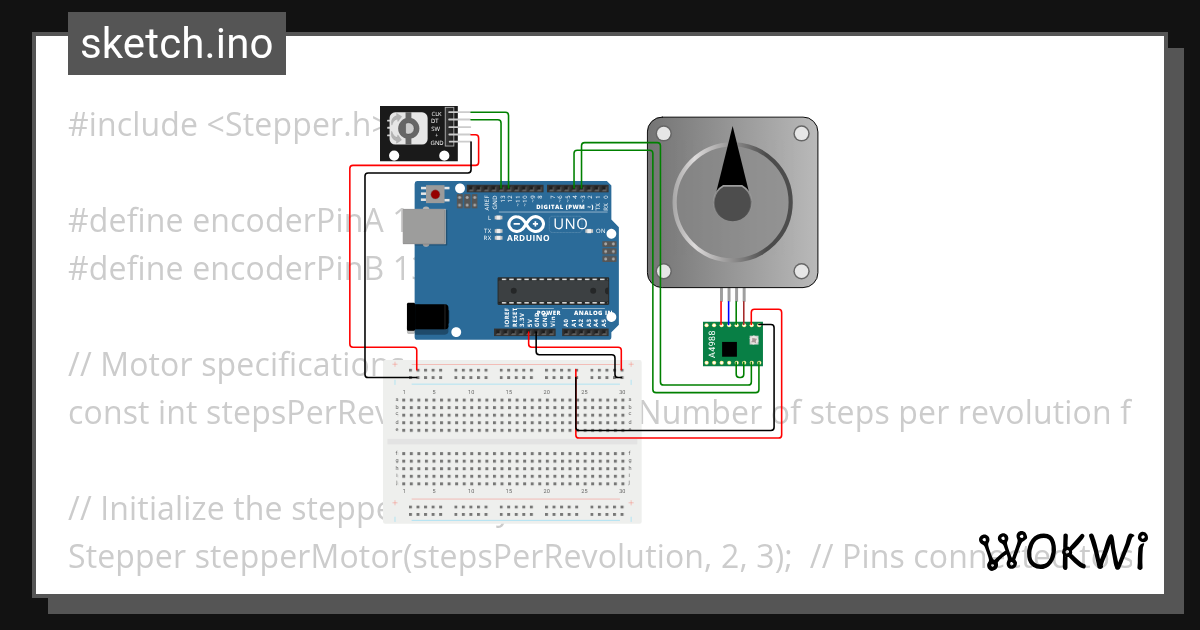 Stepper Motor Desired Rotation - Wokwi ESP32, STM32, Arduino Simulator