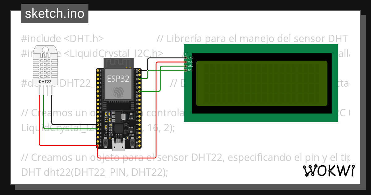 Práctica 5 (temperatura y humedad) - Wokwi ESP32, STM32, Arduino Simulator