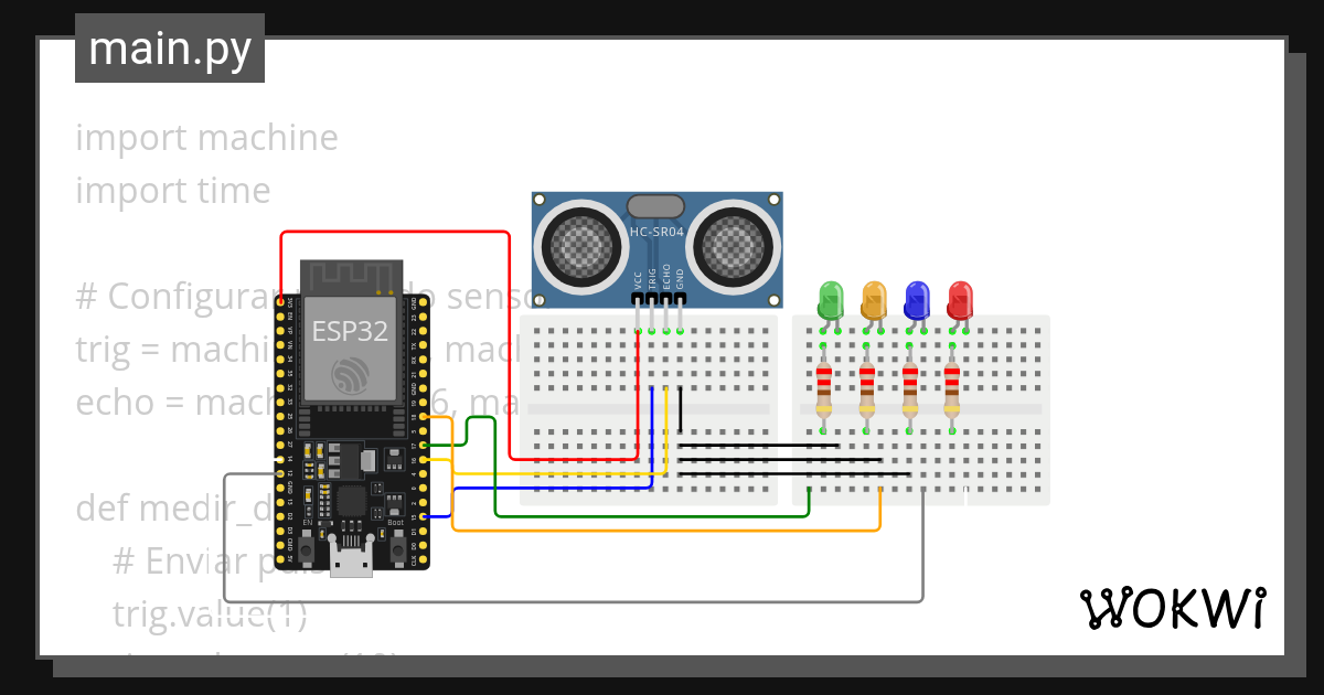 desafio ultraom - Wokwi ESP32, STM32, Arduino Simulator