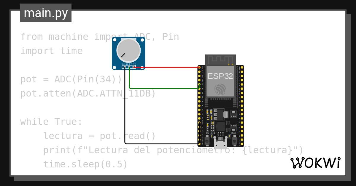 Simulación 1. Pot con ESP32 - Wokwi ESP32, STM32, Arduino Simulator Simulación 1. Pot con ESP32 - Wokwi ESP32, STM32, Arduino Simulator