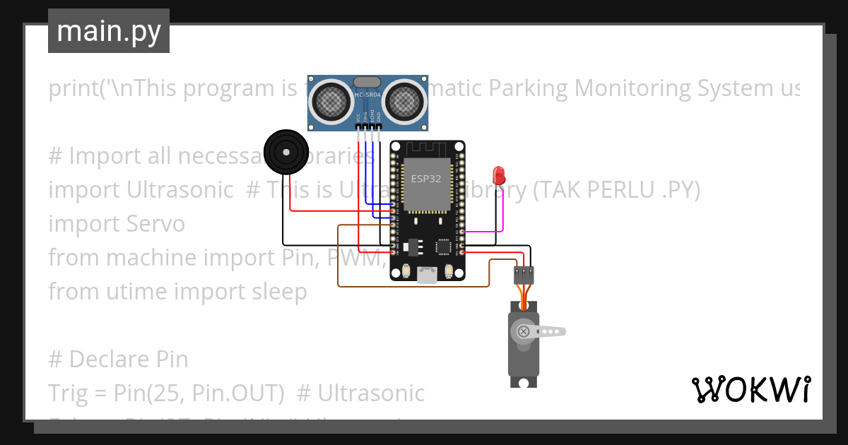 Automatic Parking Monitoring System Using ESP32,SG90 Servo Motor, HC-05 Ultrasonic Sensor ...