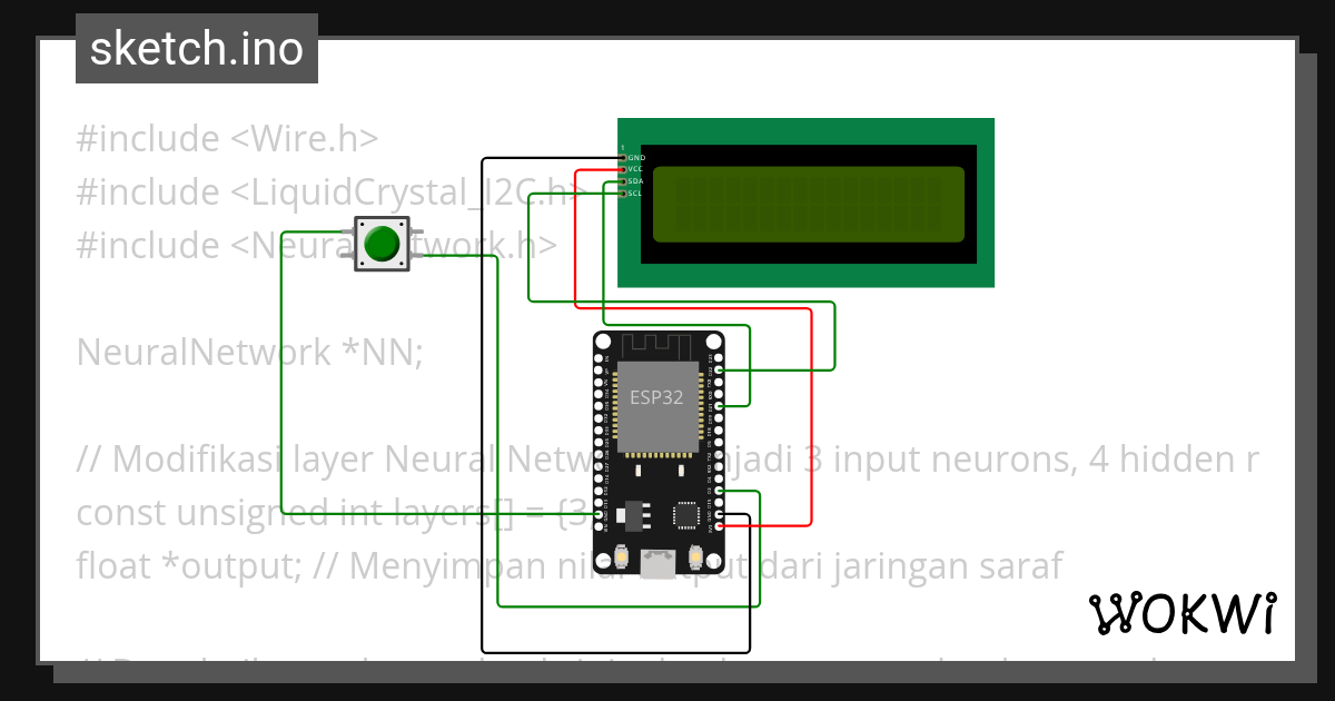 Kematangan buah neural network - Wokwi ESP32, STM32, Arduino Simulator