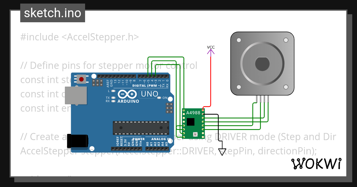 Stepper_motor_Basic - Wokwi ESP32, STM32, Arduino Simulator