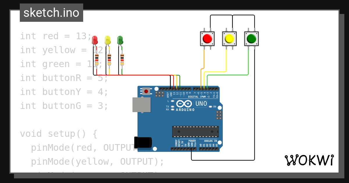 Delayed 3 Leds Wokwi Esp32 Stm32 Arduino Simulator 1505