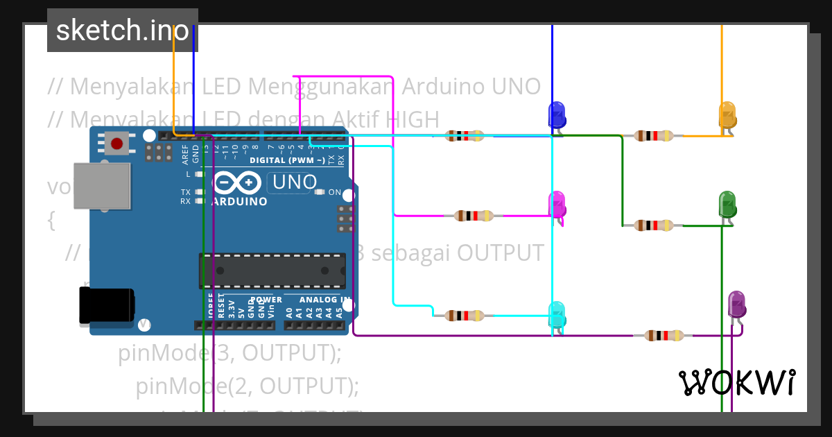 Lampu LED Bintang fajar Ramadhan Xll.11 - Wokwi ESP32, STM32, Arduino Simulator