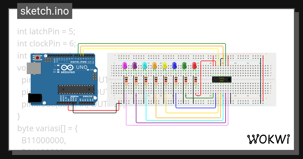 Register 74hc595 Xii F5 Wokwi Esp32 Stm32 Arduino Simulator 2353