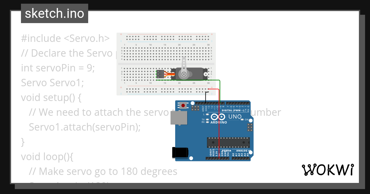 Servo motor - Wokwi ESP32, STM32, Arduino Simulator