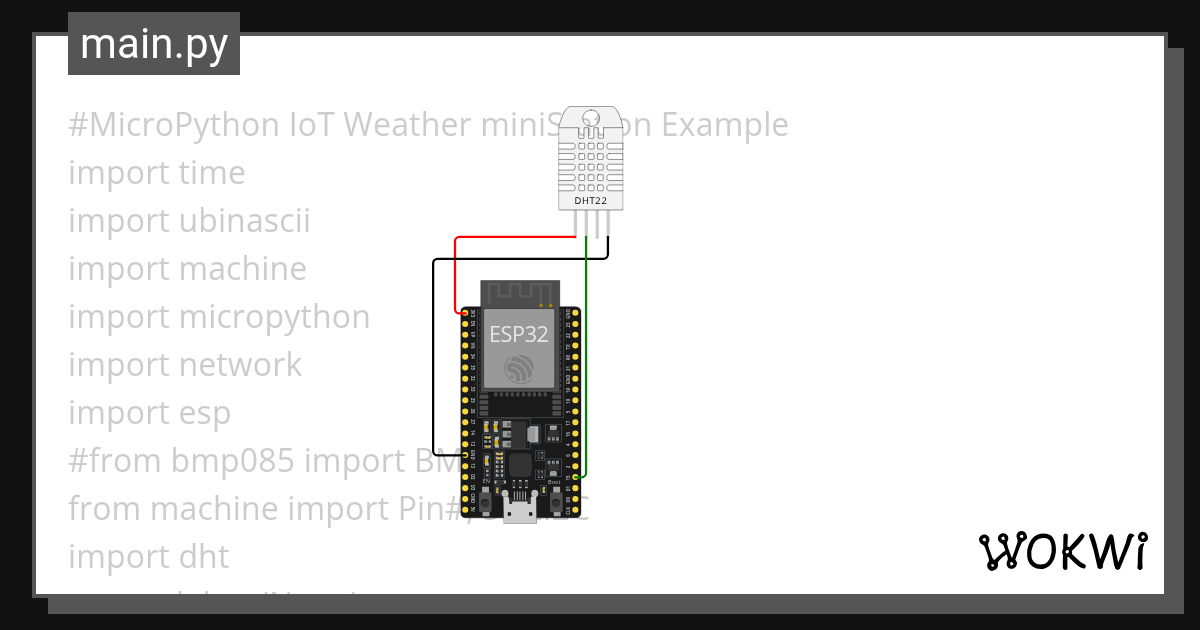 MQTT Publish DHT11(22)&BMP085(180) on MicroPython - Wokwi ESP32, STM32, Arduino Simulator