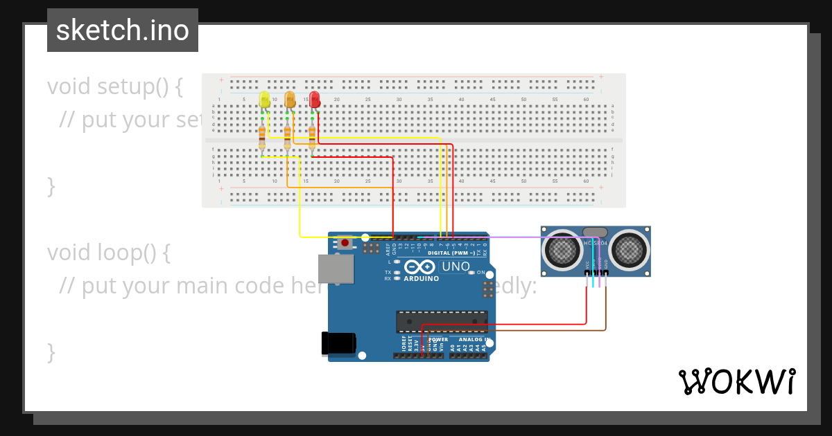 Iot sensor ultrasonido - Wokwi ESP32, STM32, Arduino Simulator