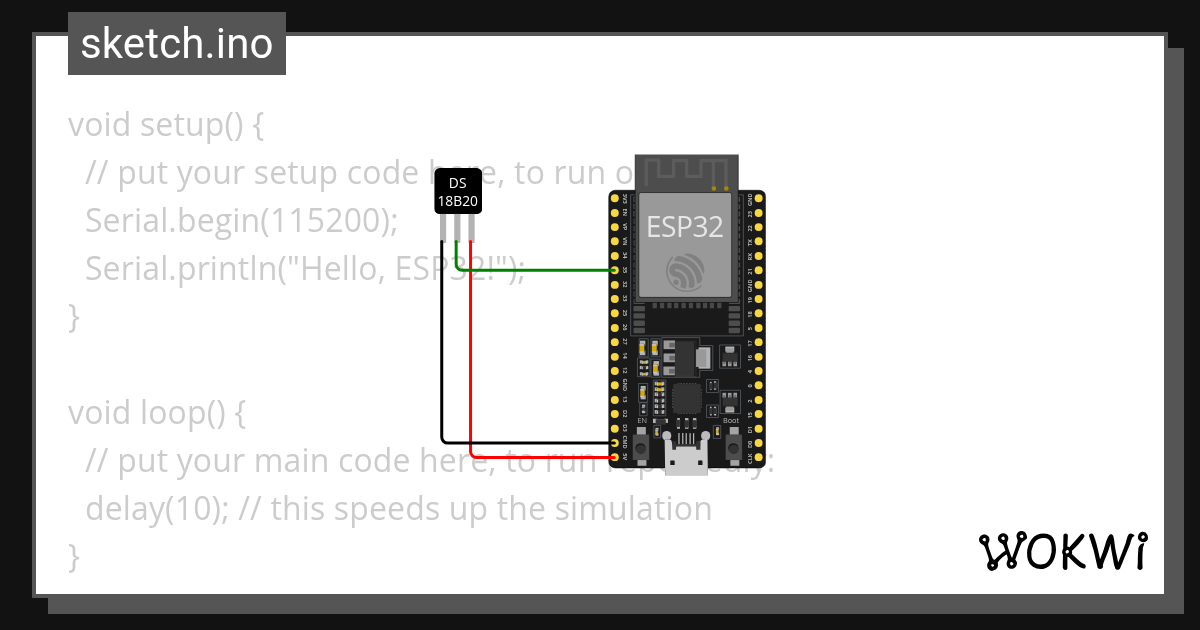Temperature Sensor - Wokwi ESP32, STM32, Arduino Simulator
