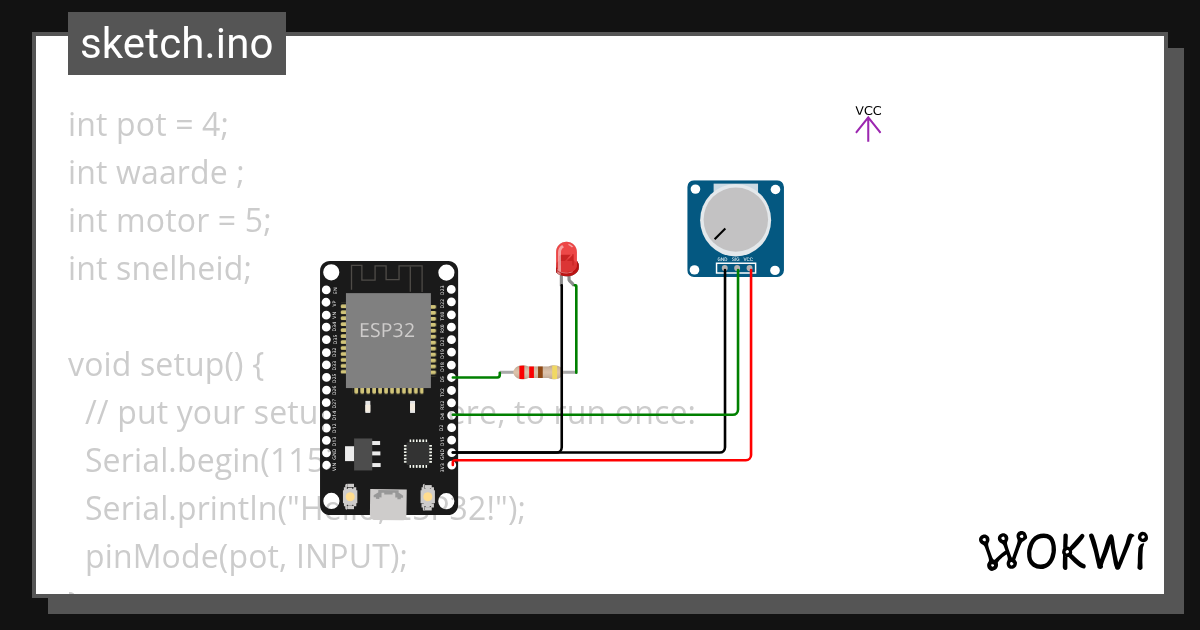 potmeter motor - Wokwi ESP32, STM32, Arduino Simulator