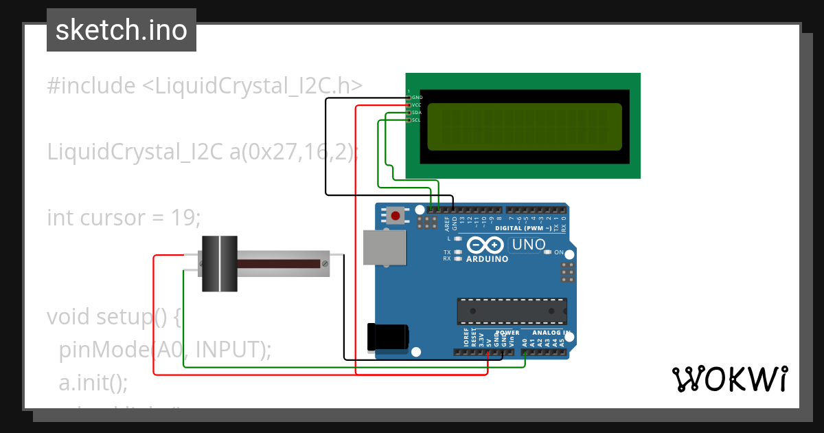ovladanie displeja pomocou potenciometru - Wokwi ESP32, STM32, Arduino ... ovladanie displeja pomocou potenciometru - Wokwi ESP32, STM32, Arduino ...