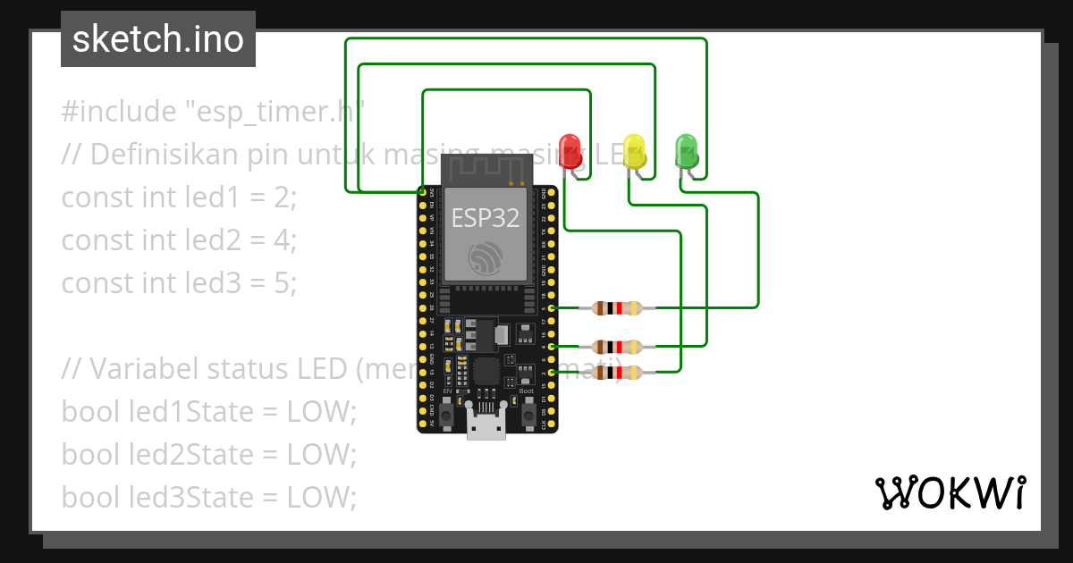 UTS TIMER SISMIKOM DAFFA DIAZ IHSAN MUZAKKI TL 3A - Wokwi ESP32, STM32, Arduino Simulator