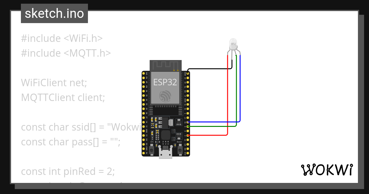 Menghubungkan ke Broker. By. Shiren - Wokwi ESP32, STM32, Arduino Simulator