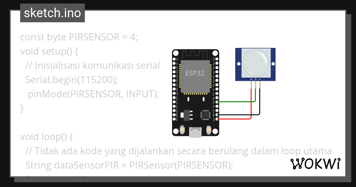 moving detector - Wokwi ESP32, STM32, Arduino Simulator