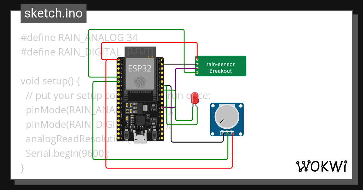 ESP32 + rain sensor Copy - Wokwi ESP32, STM32, Arduino Simulator