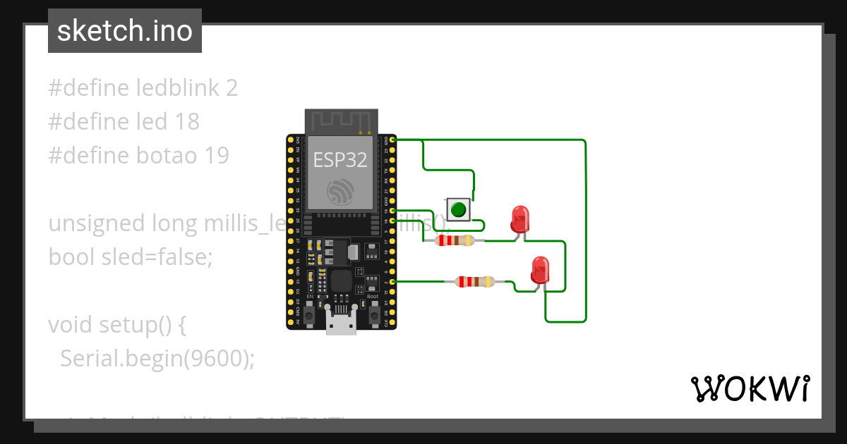 Led Botao Wokwi Esp32 Stm32 Arduino Simulator