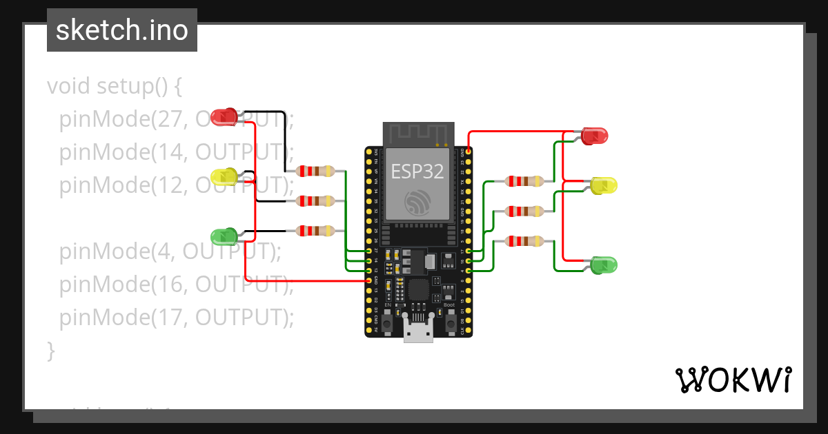 Semaforo Wokwi Esp32 Stm32 Arduino Simulator 