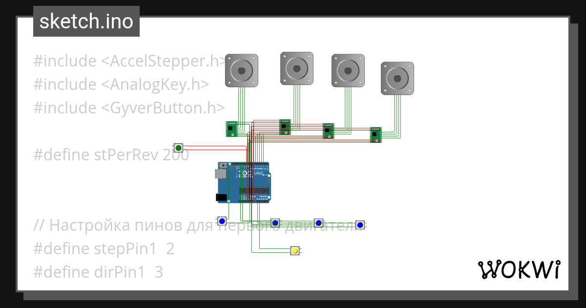 Steppers_try - Wokwi ESP32, STM32, Arduino Simulator
