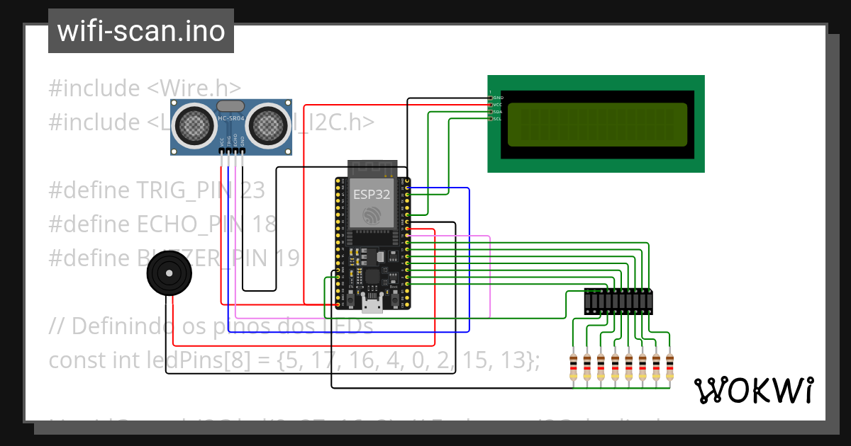 Sensor de Dis. - Wokwi ESP32, STM32, Arduino Simulator