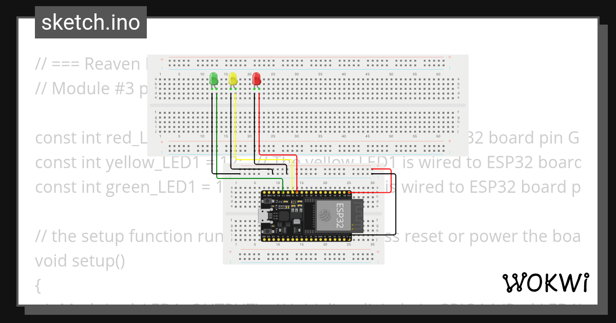 Module 3 Traffic light Copy - Wokwi ESP32, STM32, Arduino Simulator