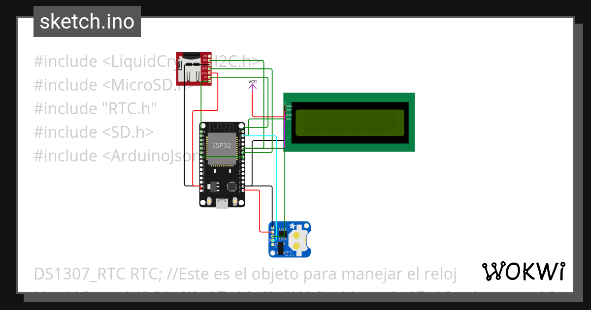 ESP32 LCD I2C Mode Copy (2) - Wokwi ESP32, STM32, Arduino Simulator