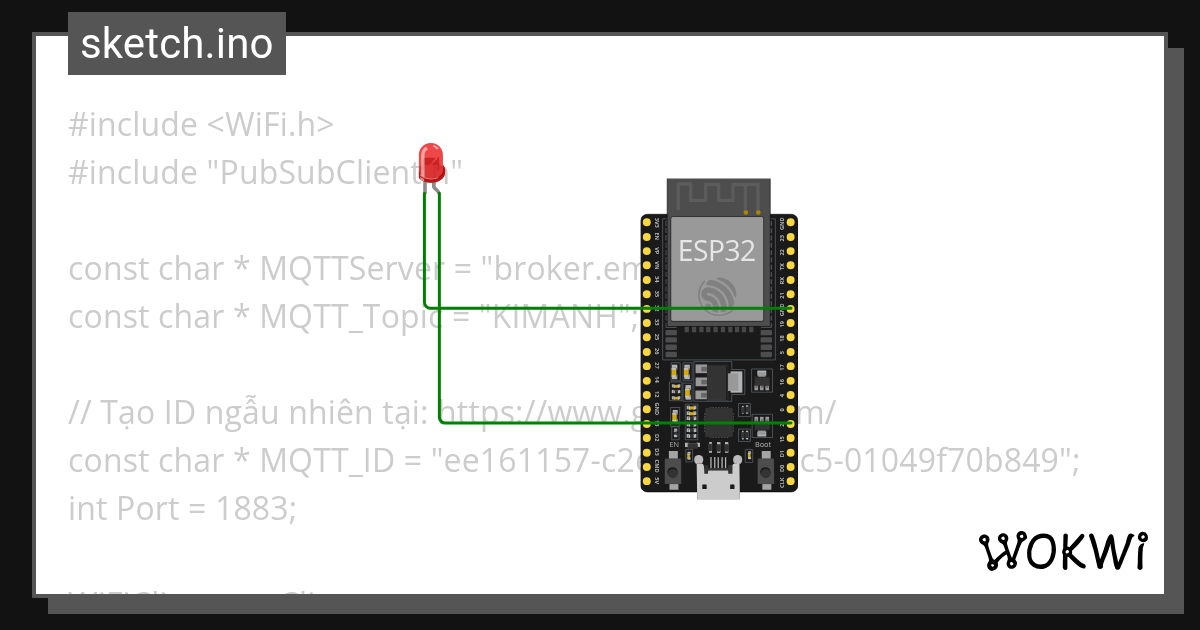 MQTT_EXAMPLE - Wokwi ESP32, STM32, Arduino Simulator