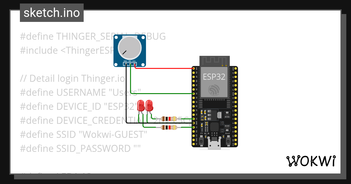 YS Thinger.io (P7) - Wokwi ESP32, STM32, Arduino Simulator