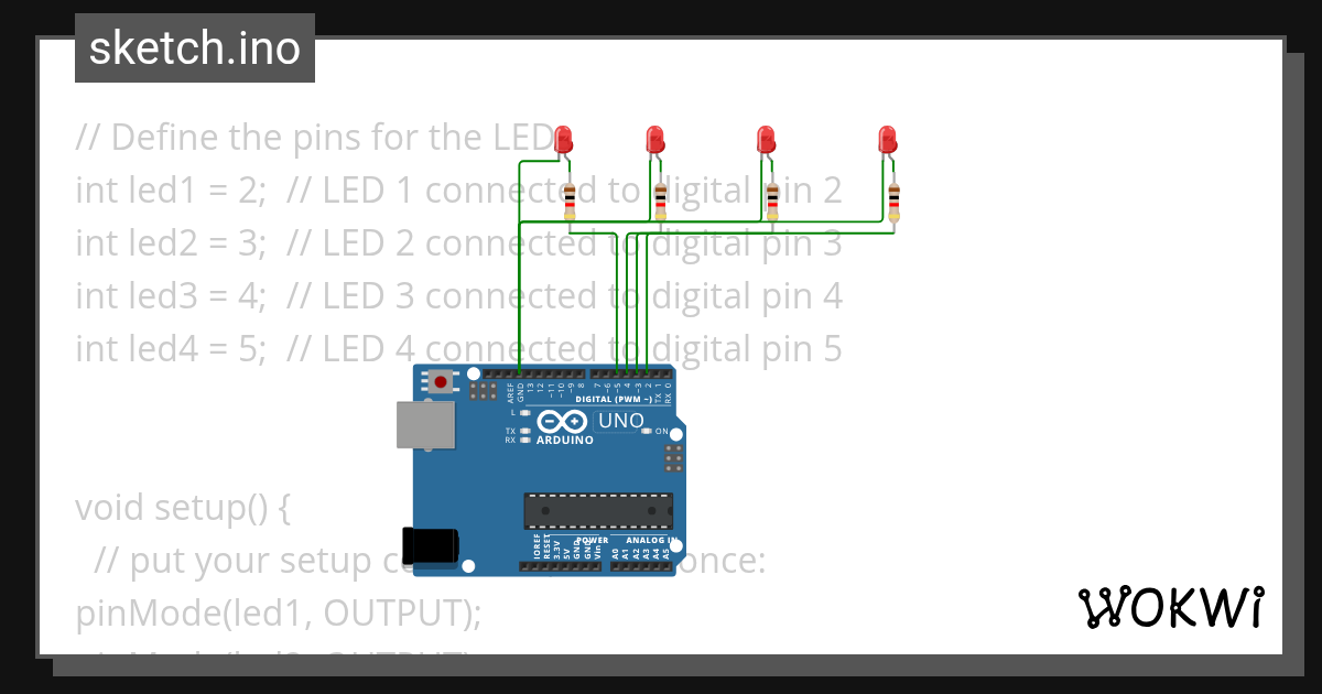 running led - Wokwi ESP32, STM32, Arduino Simulator