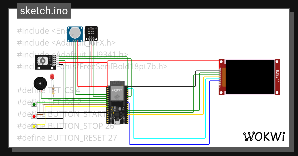 ESP32 TFT ILI9341 3.2 pushbutton Copy (2) - Wokwi ESP32, STM32, Arduino Simulator