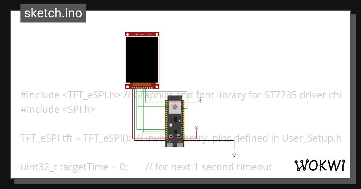 Display Test [Sorta Working] - Wokwi ESP32, STM32, Arduino Simulator