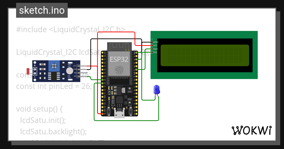 ESP 32 membaca nilai adc - Wokwi ESP32, STM32, Arduino Simulator