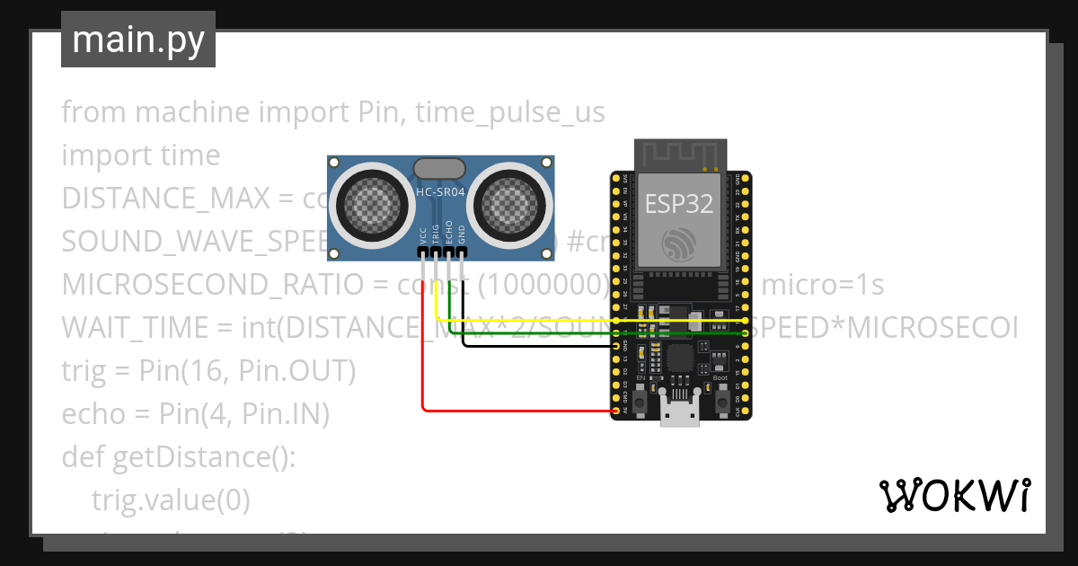 ĐO KHOẢNG CÁCH - Wokwi ESP32, STM32, Arduino Simulator