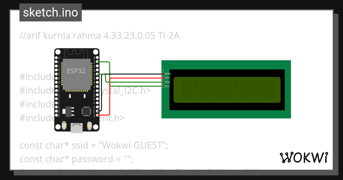 resftull API weather use ESP32 - Wokwi ESP32, STM32, Arduino Simulator