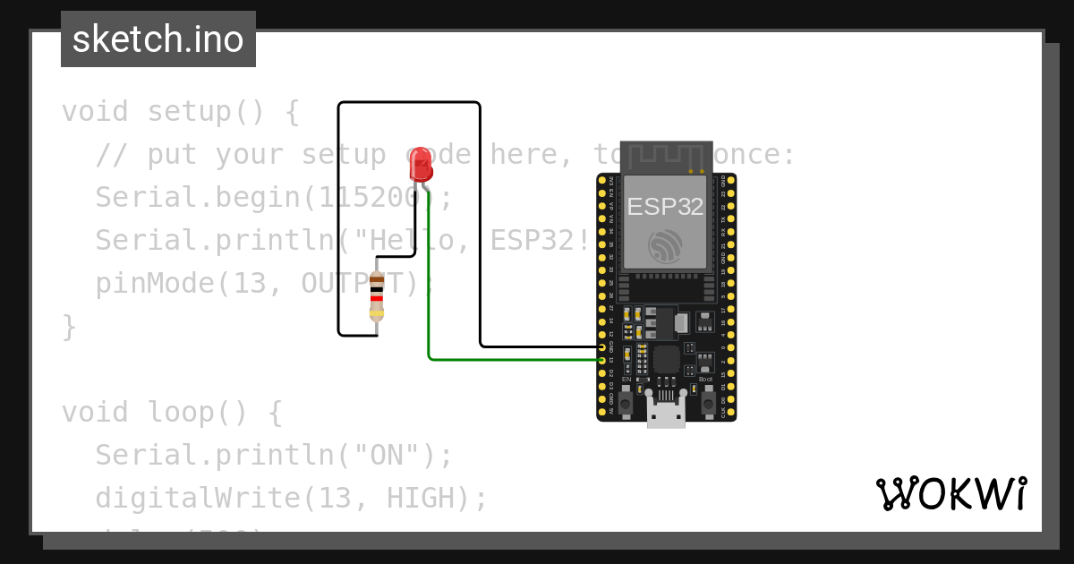 Prova Led Wokwi Esp32 Stm32 Arduino Simulator 8708