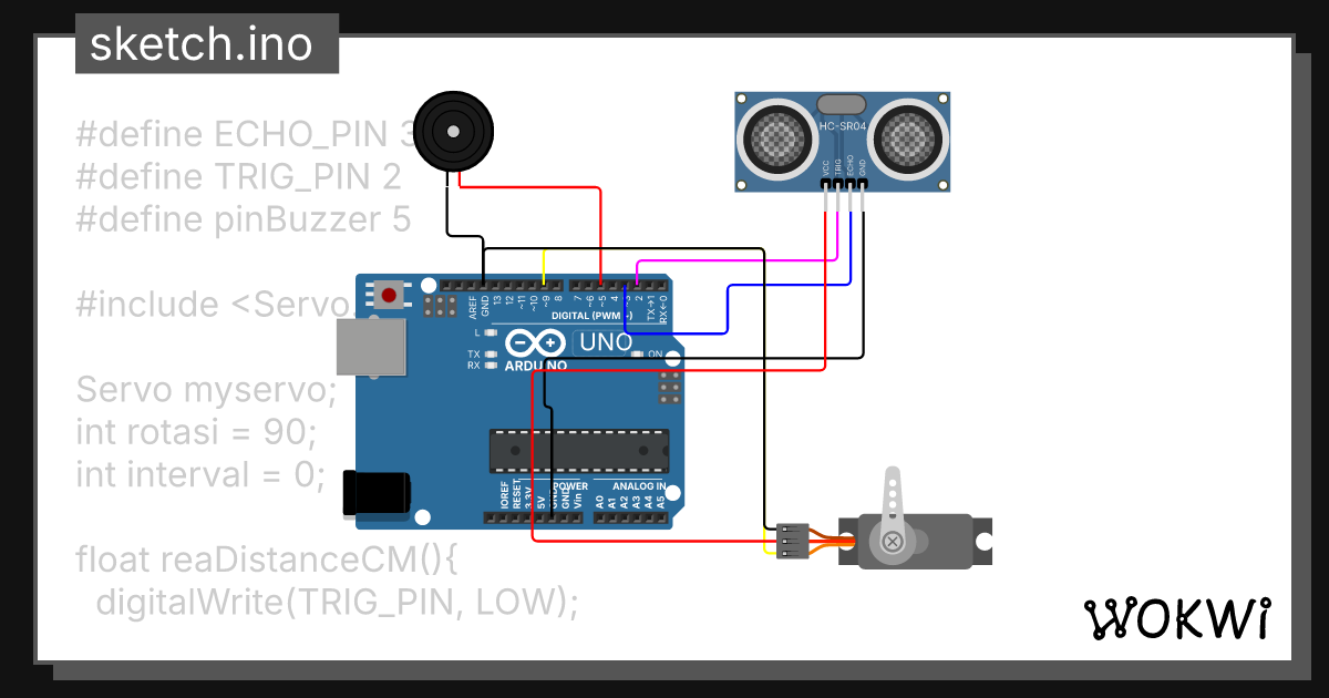 pintu otomatis - Wokwi ESP32, STM32, Arduino Simulator