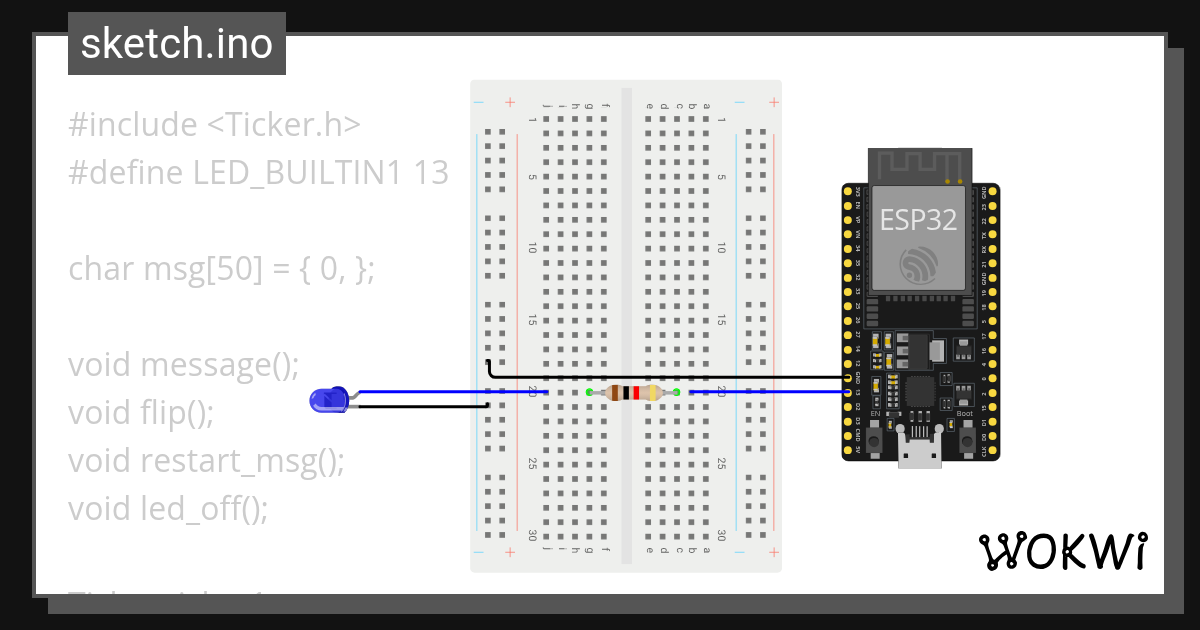 ESP32_ticker V1 - Wokwi ESP32, STM32, Arduino Simulator