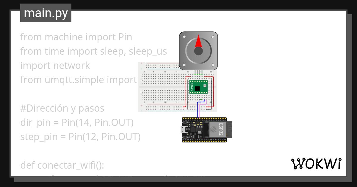 clase 7 motor a pasos en proceso de cambiophyton - Wokwi ESP32, STM32, Arduino Simulator