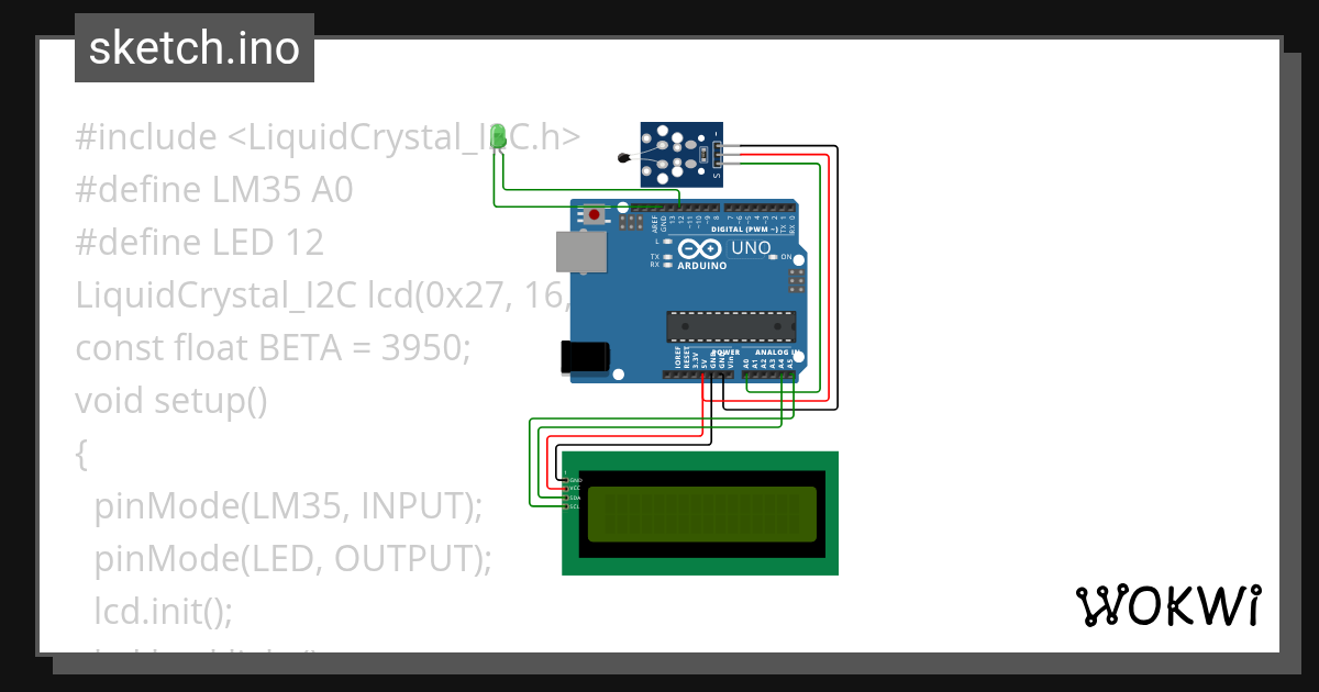 Temperature Sensor with LCD Display Copy - Wokwi ESP32, STM32, Arduino ...