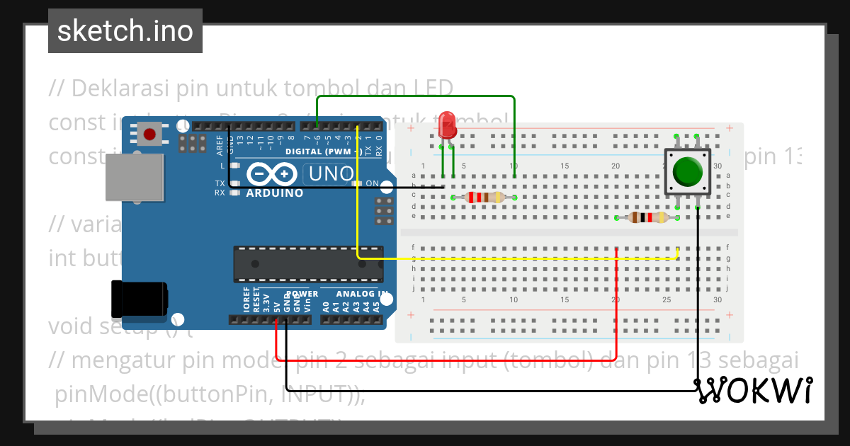 PUSHBUTTON - Wokwi ESP32, STM32, Arduino Simulator