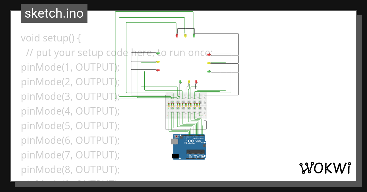 Lampu perempatan - Wokwi ESP32, STM32, Arduino Simulator