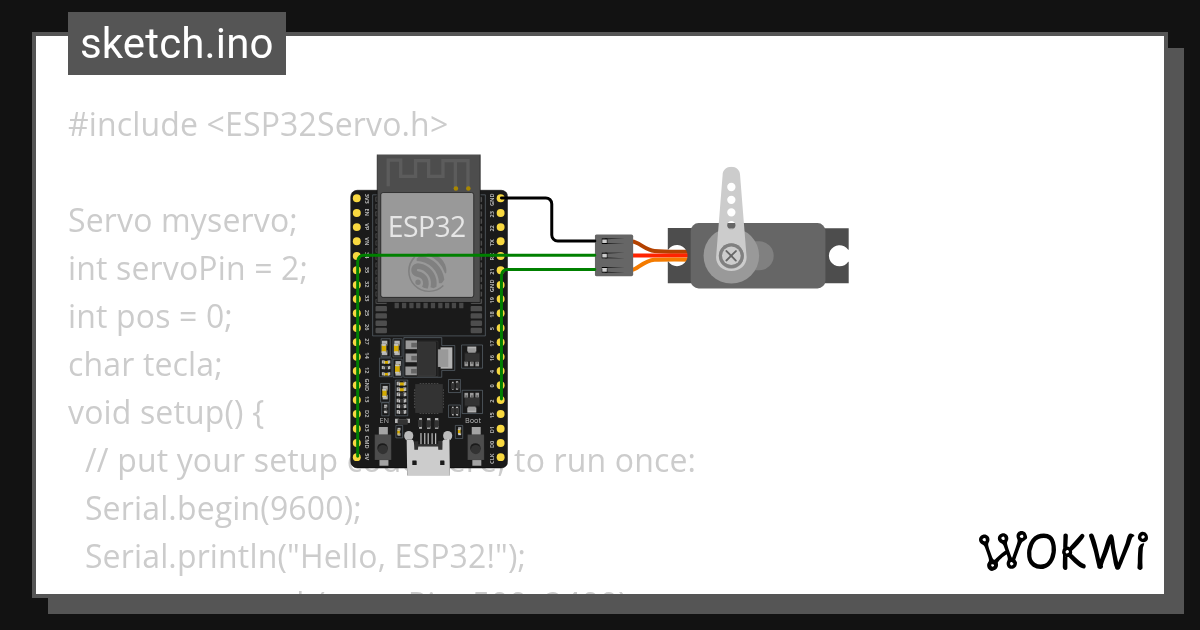 esp32Servo - Wokwi ESP32, STM32, Arduino Simulator