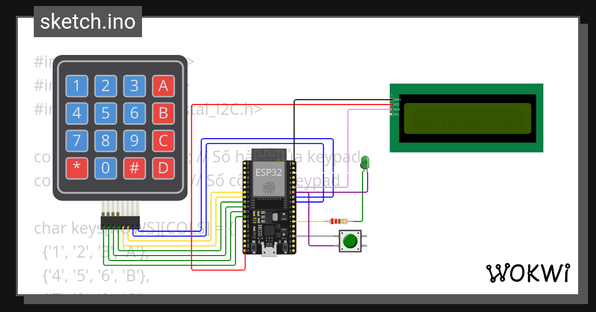 Keypad Wokwi Esp32 Stm32 Arduino Simulator 3389