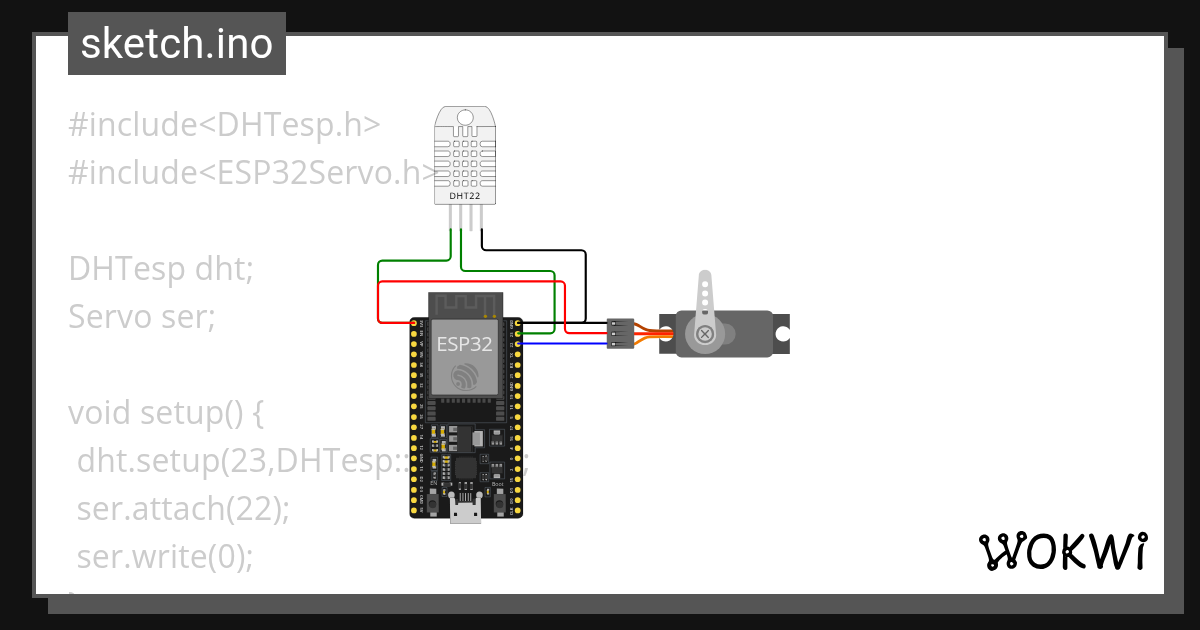 DHT_Servo - Wokwi ESP32, STM32, Arduino Simulator